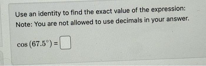 Solved Find an identity for cos(4t) in terms of cos(t). | Chegg.com
