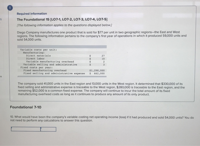 Solved 5 Required information The Foundational 15 (L07-1, | Chegg.com