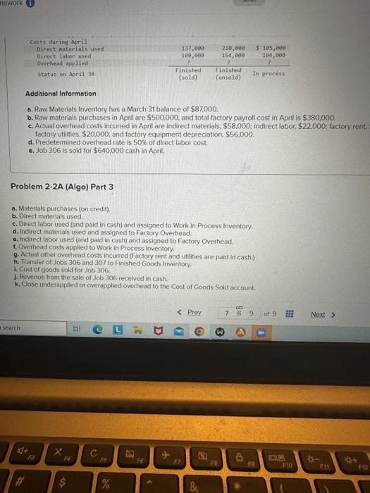 Solved Required information Problem 2-2A (Algo) Computing | Chegg.com