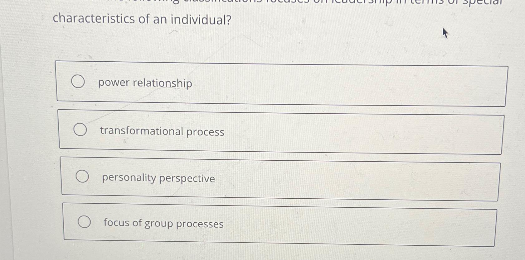 Solved characteristics of an individual?power | Chegg.com