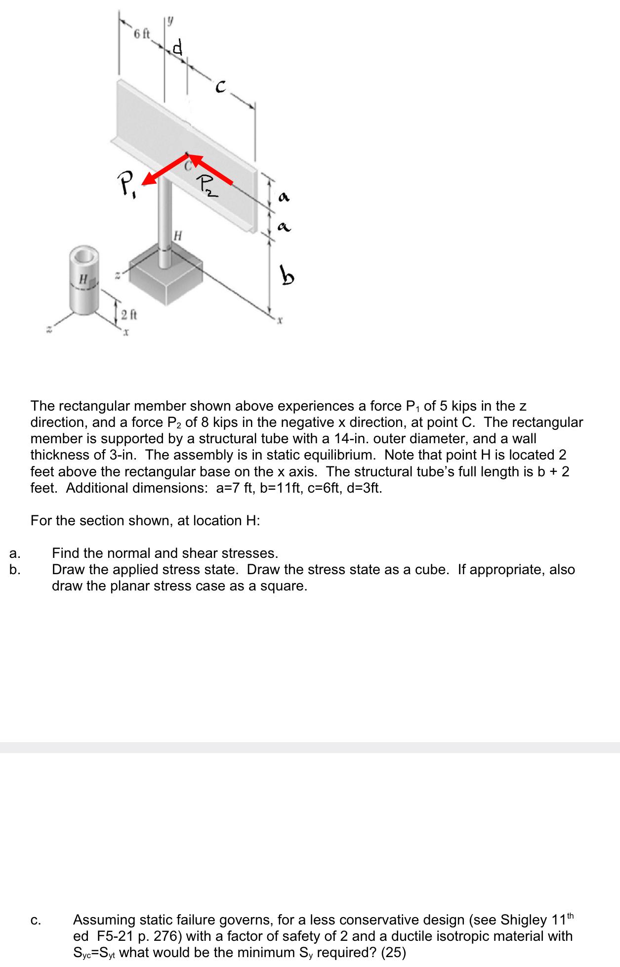 Solved The rectangular member shown above experiences a | Chegg.com