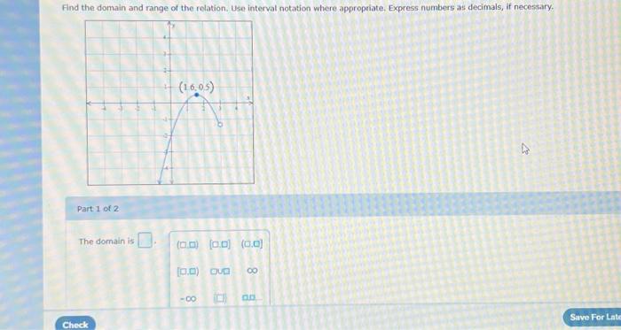 Solved find the DOMAIN & RANGE of the relation. use interval | Chegg.com