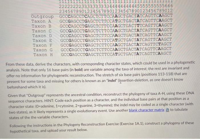 This is the molecular dataI created the Trait Matrix | Chegg.com