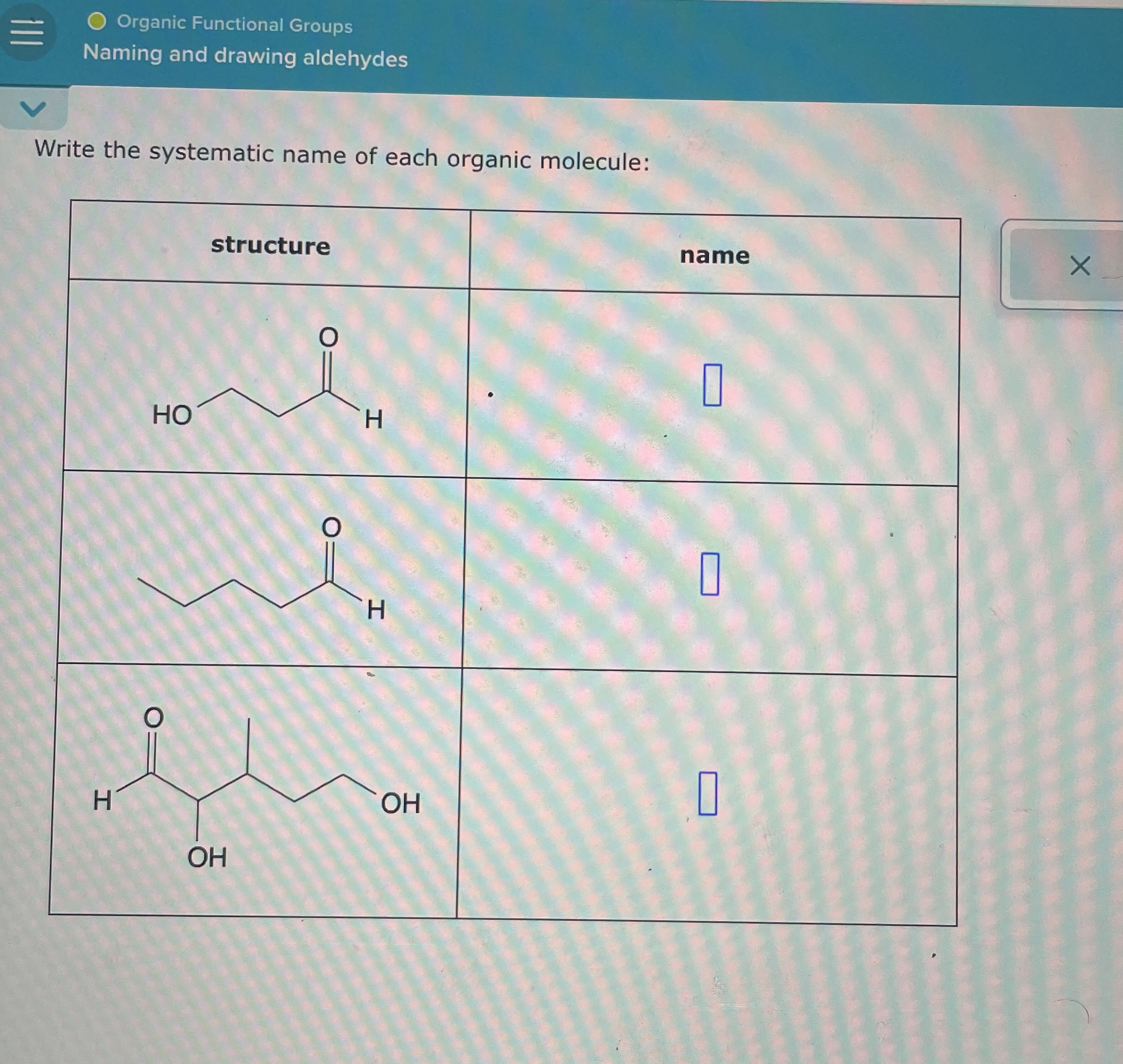 Solved Organic Functional GroupsNaming and drawing | Chegg.com