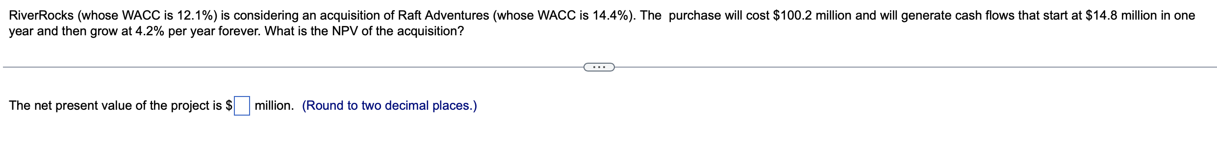 Solved 12.1% 14.4% ﻿$100.2 ﻿million and will generate cash | Chegg.com