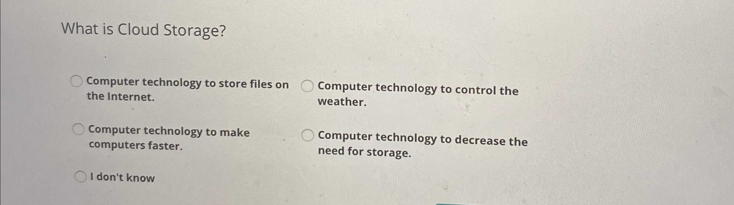 Solved What Is Cloud Storagecomputer Technology To Store