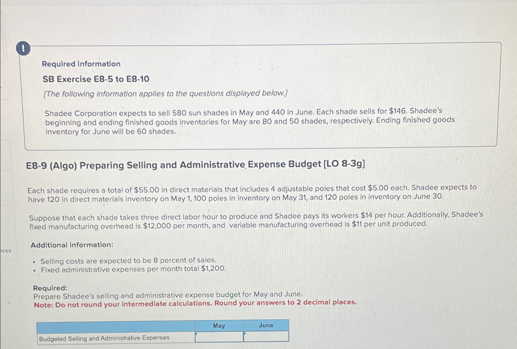 Solved 1Required InformationSB Exercise E8-5 ﻿to E8-10[The | Chegg.com