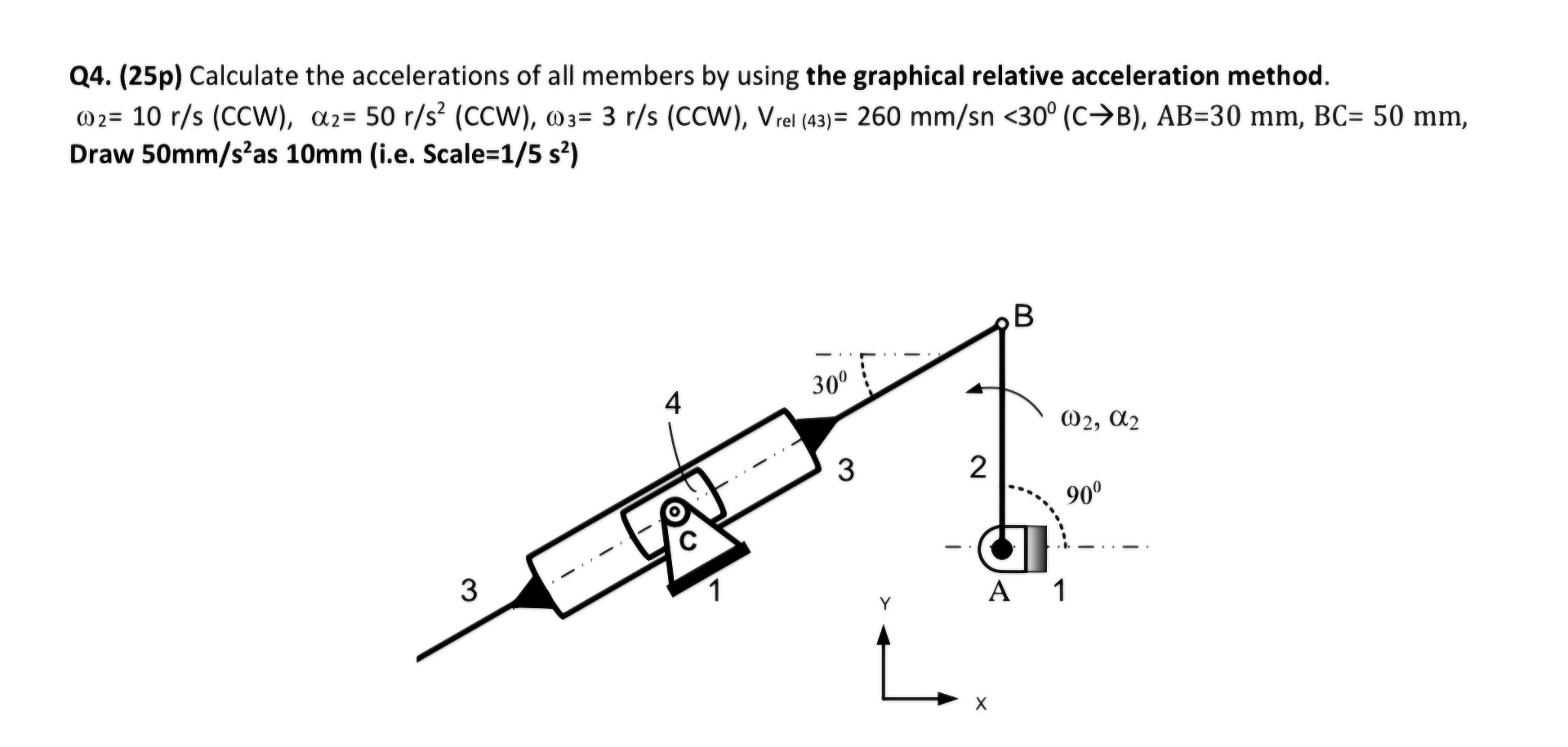 Solved Q4. (25p) ﻿Calculate the accelerations of all members | Chegg.com