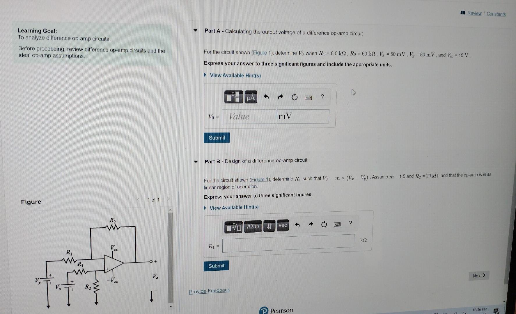 Solved A Review Constants Part A - Calculating the output | Chegg.com