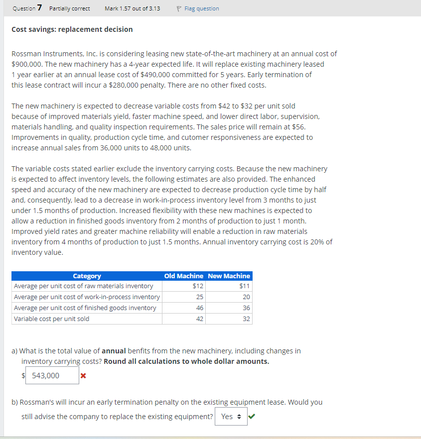 Solved Cost savings: replacement decisionRossman | Chegg.com