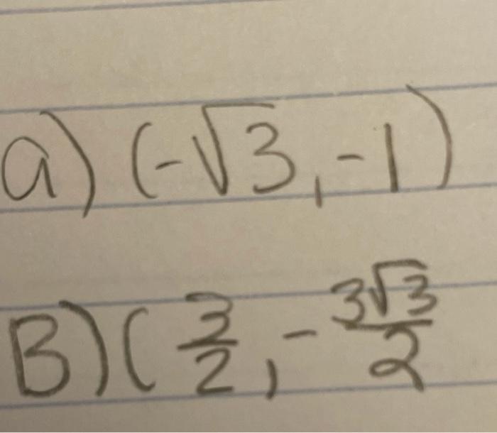Solved a) (-3,-1) B)(,- 3 | Chegg.com
