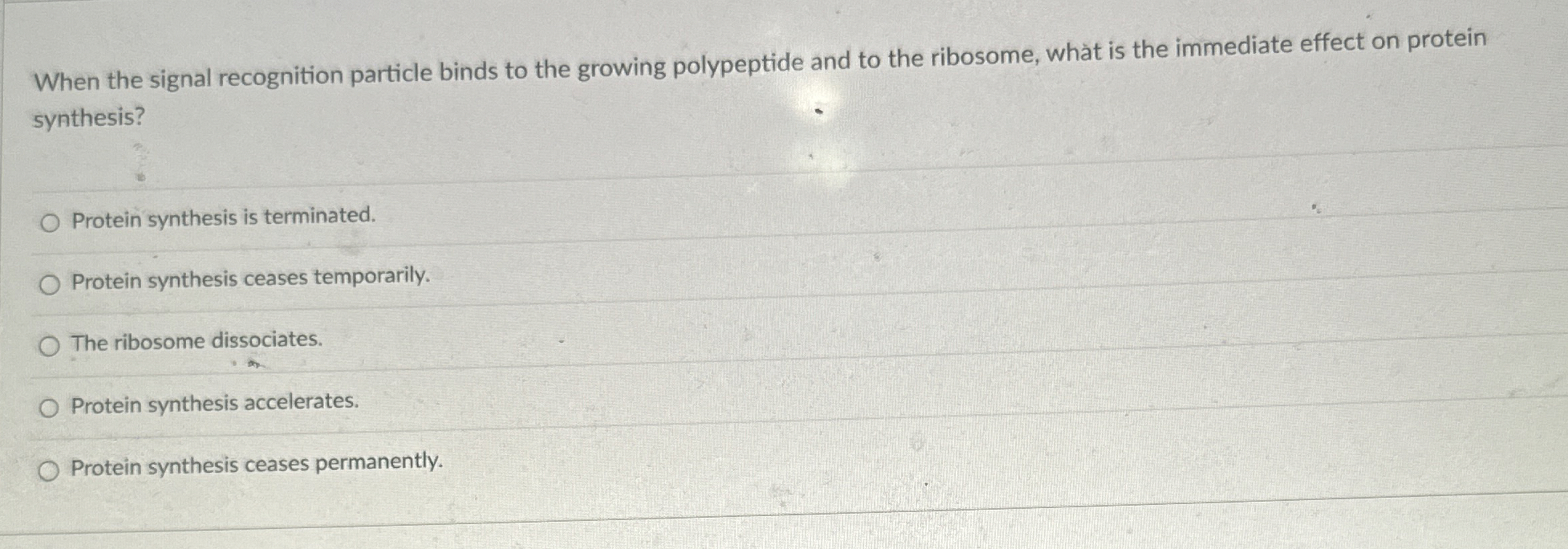 Solved When the signal recognition particle binds to the | Chegg.com