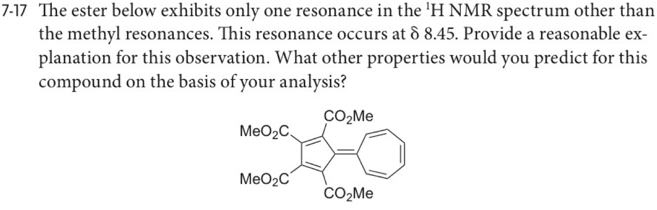 Solved 7-17 ﻿The ester below exhibits only one resonance in | Chegg.com