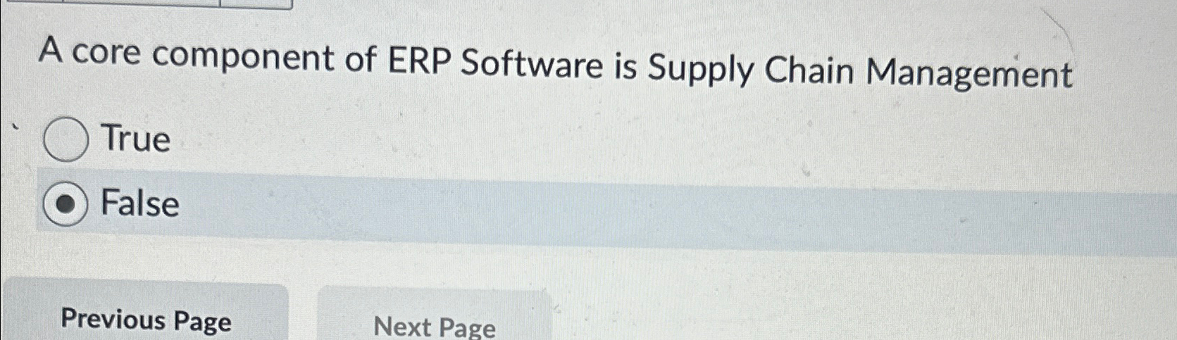 Solved A core component of ERP Software is Supply Chain | Chegg.com