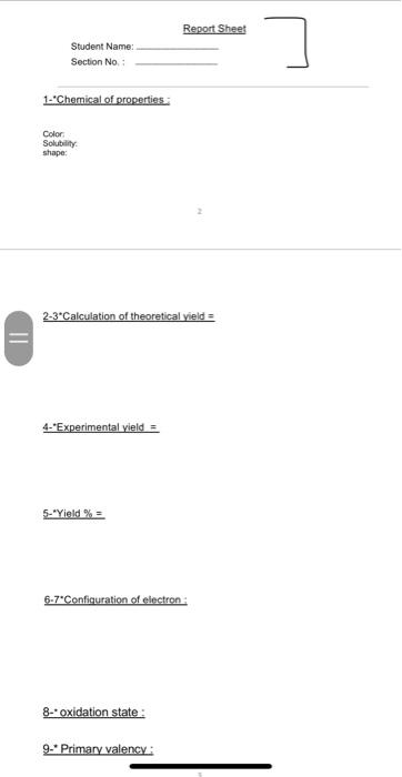 Solved Preparation of [Ni(DMG)2] Complex Report Short | Chegg.com