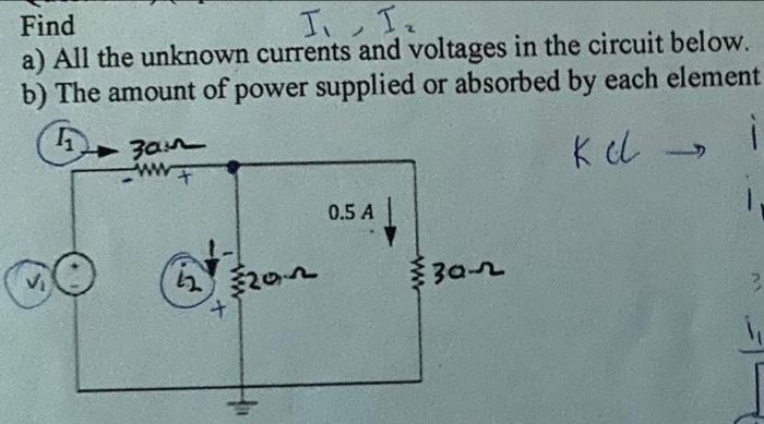 Solved Find I, Iz a) All the unknown currents and voltages | Chegg.com