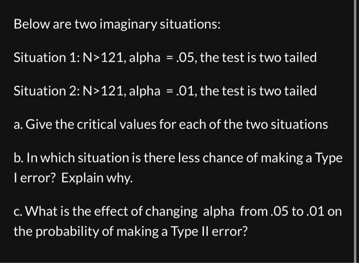 Solved Below are two imaginary situations: Situation 1: | Chegg.com