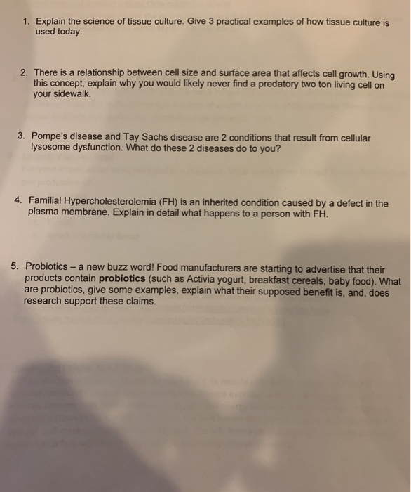 Solved 1. Explain the science of tissue culture. Give 3 | Chegg.com