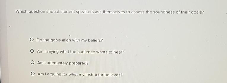 Solved Which question should student speakers ask themselves | Chegg.com