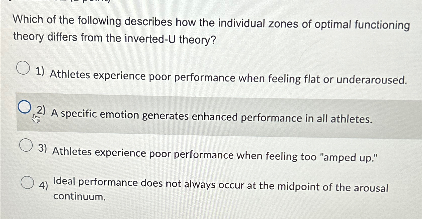 Solved Which of the following describes how the individual | Chegg.com