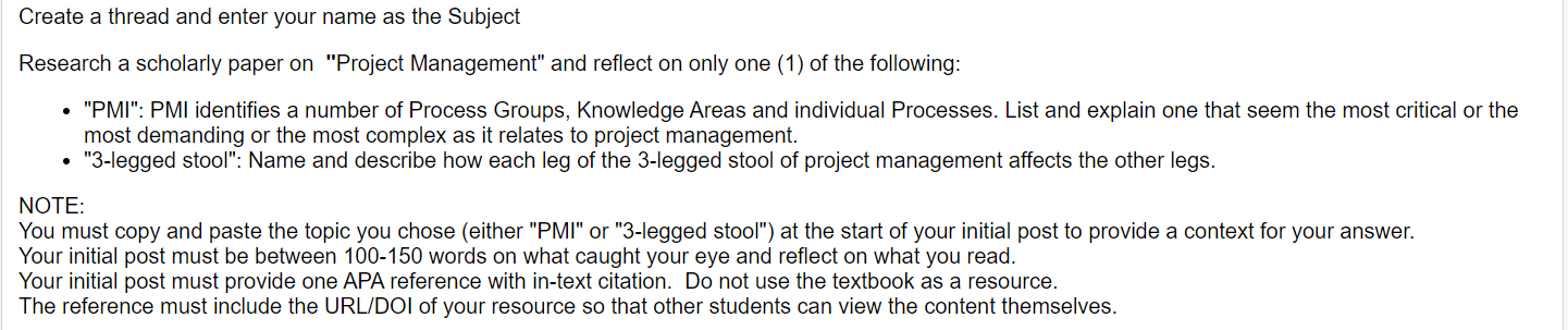 Solved Create a thread and enter your name as the | Chegg.com