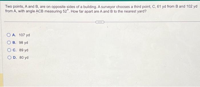 Solved Two points, A and B, are on opposite sides of a | Chegg.com