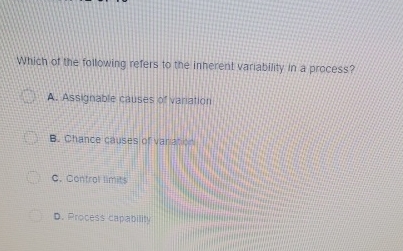 Solved Which of the following refers to the inherent | Chegg.com
