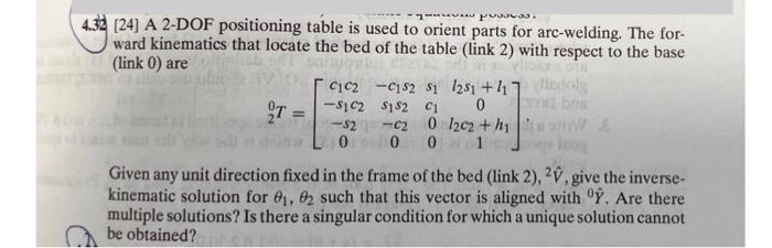 Solved P 4.32 [24] A 2-DOF positioning table is used to | Chegg.com