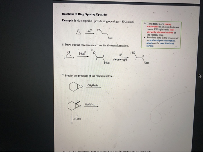 Solved Reactions of Ring Opening Epoxides Example 2: | Chegg.com