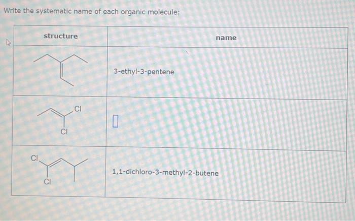 Solved Write the systematic name of each organic molecule: | Chegg.com