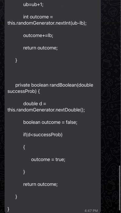 Solved Update the MyRandom class, so that I can do the | Chegg.com