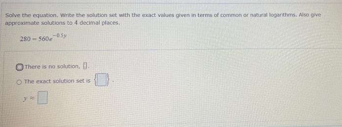 Solved Solve the equation. Write the solution set with the | Chegg.com