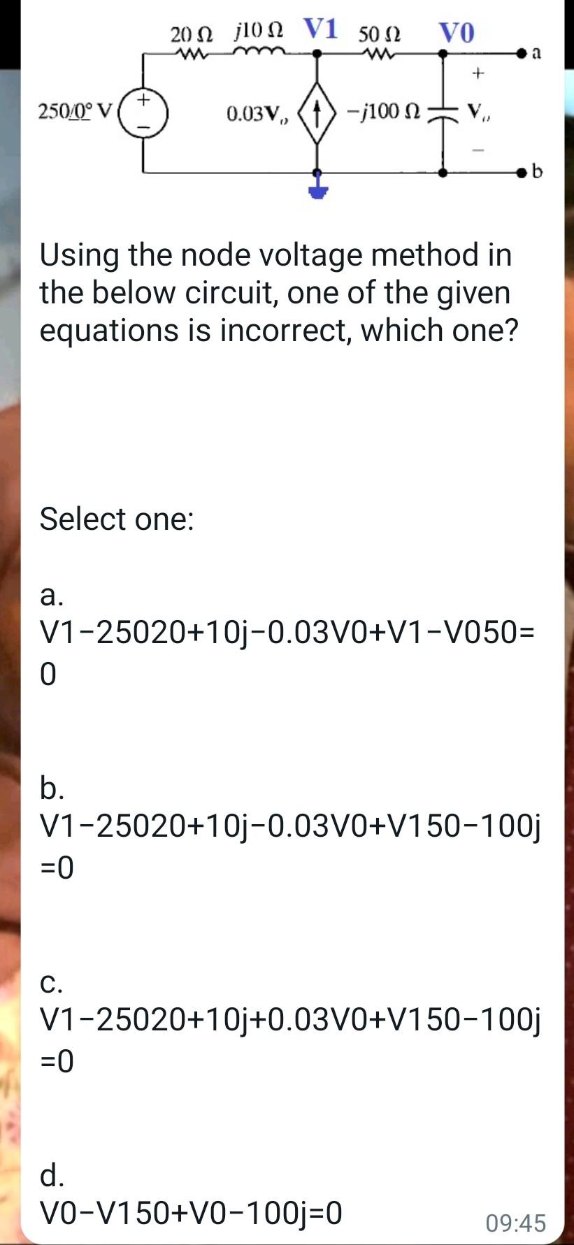 Solved Using the node voltage method in the below circuit, | Chegg.com