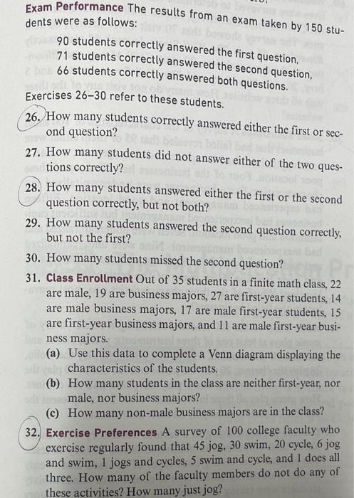 Solved Exam Performance The results from an exam taken by | Chegg.com