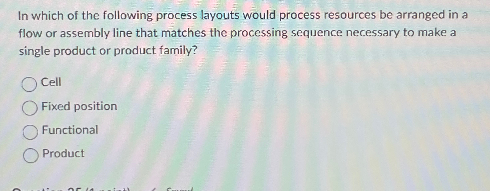 Solved In which of the following process layouts would | Chegg.com