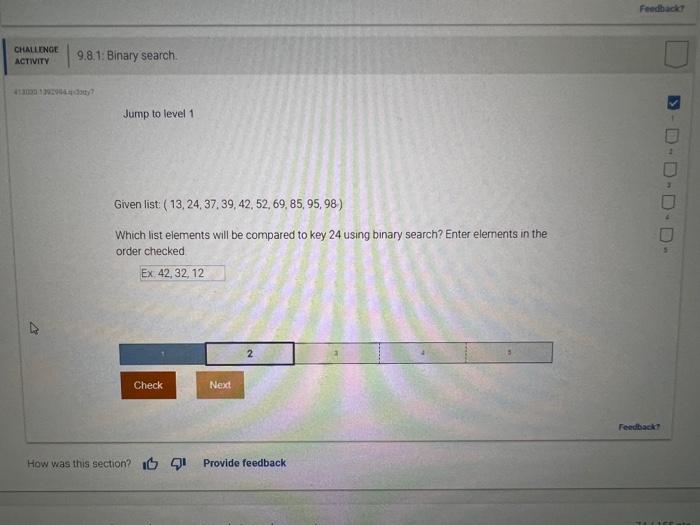 Solved Binary search givin list: (13, 24, 37, 39, 42, 52, | Chegg.com