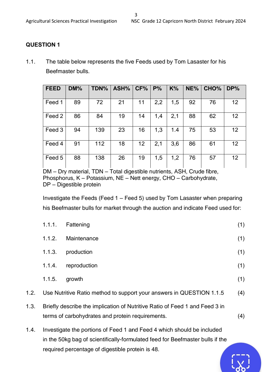 Solved 3Agricultural Sciences Practical InvestigationNSC | Chegg.com