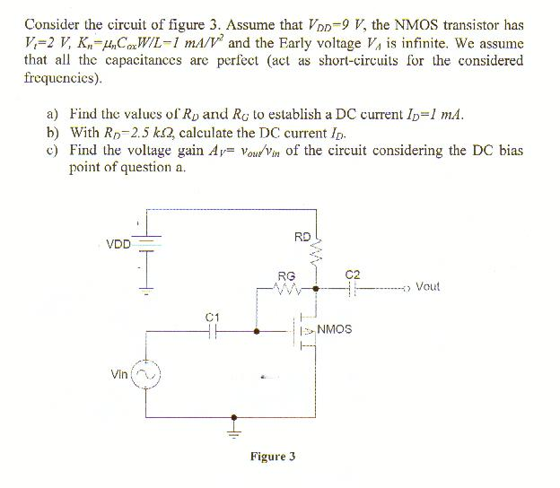 Solved Consider the circuit of figure 3. Assume that VDD = 9 | Chegg.com