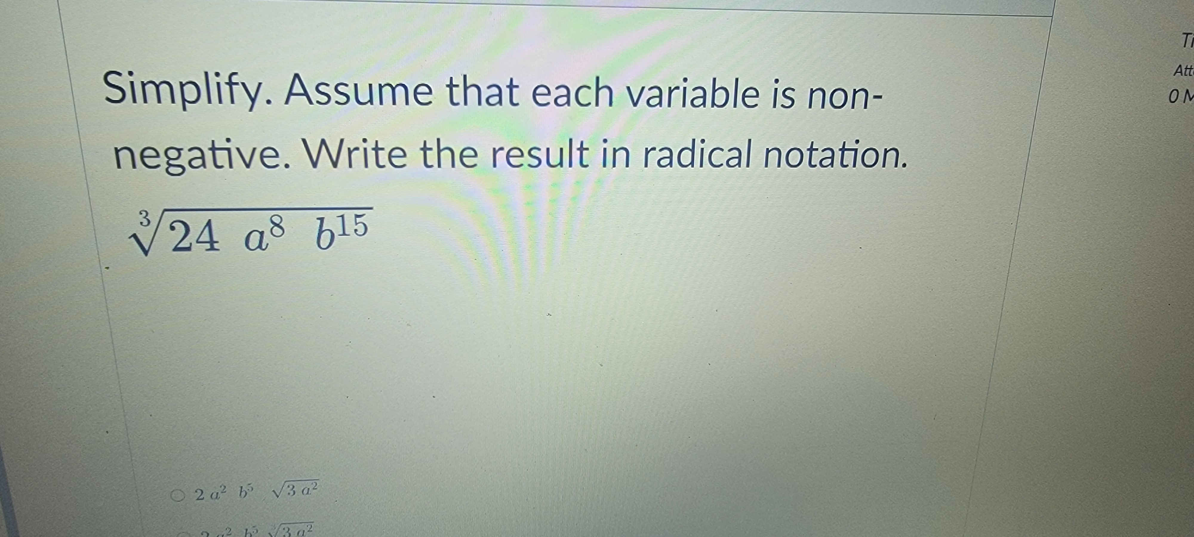Solved Simplify. Assume that each variable is non-negative. | Chegg.com
