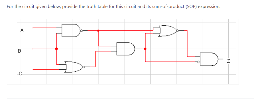 Solved For the circuit given below, provide the truth table | Chegg.com