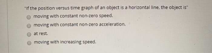 Solved "If the position versus time graph of an object is a | Chegg.com
