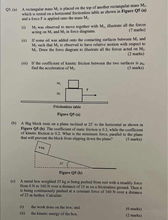 Solved Q5 A A Rectangular Mass Mathrm M 2 I