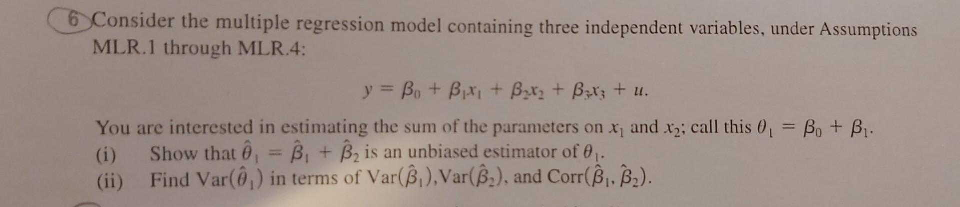 Solved Consider the multiple regression model containing | Chegg.com
