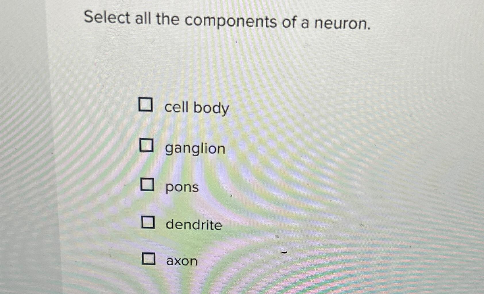 Solved Select all the components of a neuron.cell | Chegg.com