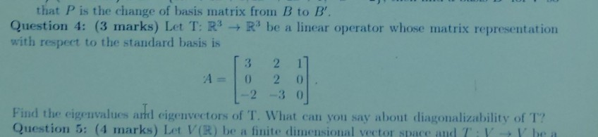 Solved that P is the change of basis matrix from B to B'. | Chegg.com