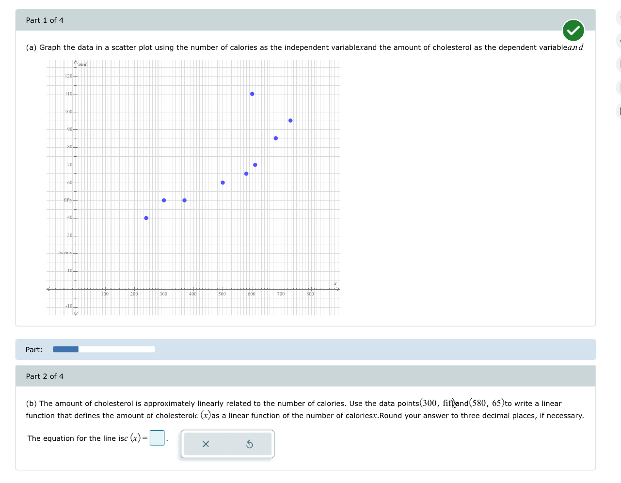 Solved Part 2 ﻿of 4(b) ﻿The amount of cholesterol is | Chegg.com