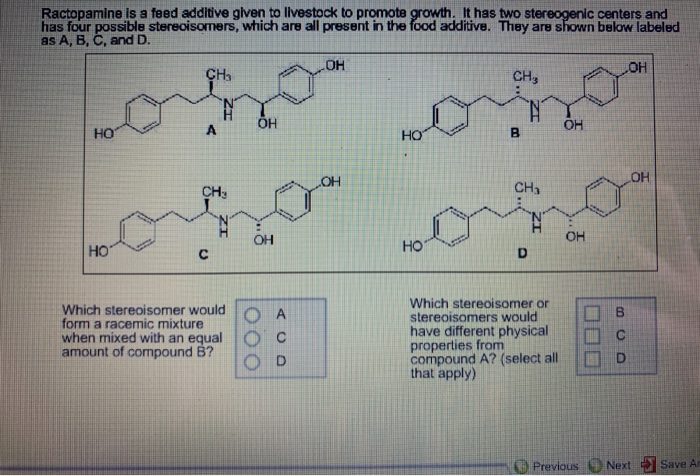 Solved Ractopamine is a feed additive given to livestock to | Chegg.com