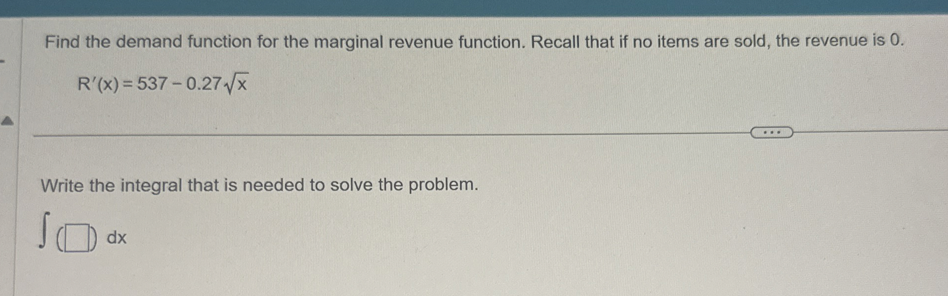 Solved Find the demand function for the marginal revenue | Chegg.com