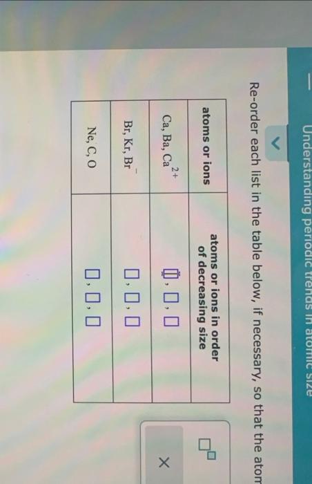 Solved Re-order each list in the table below, if necessary, | Chegg.com