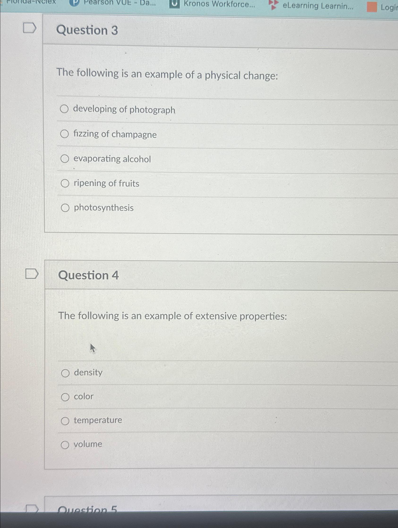 Solved Question 3The following is an example of a physical | Chegg.com